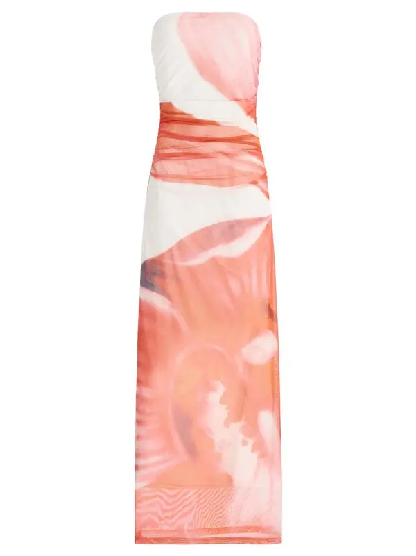 Significant Other Exclusive Sura Floral Strapless Maxi Dress - Orange
