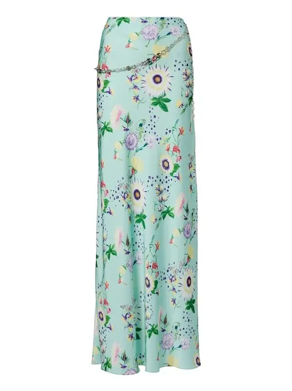 Rabanne Chain-detail Floral Maxi Skirt - Multicoloured
