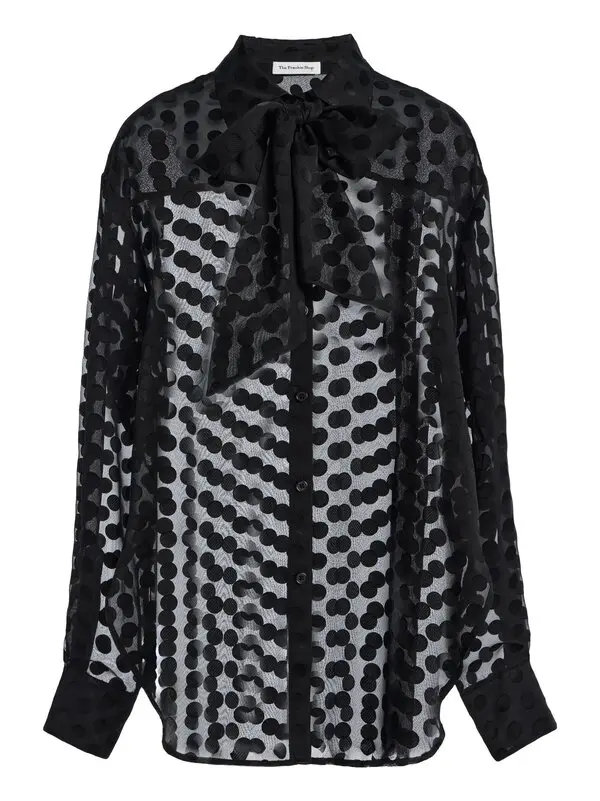 THE FRANKIE SHOP Peri Polka Dot Shirt - Black