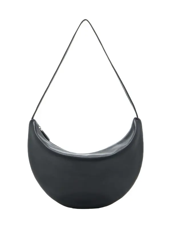 THE ROW Small Izzy Leather Shoulder Bag - Black