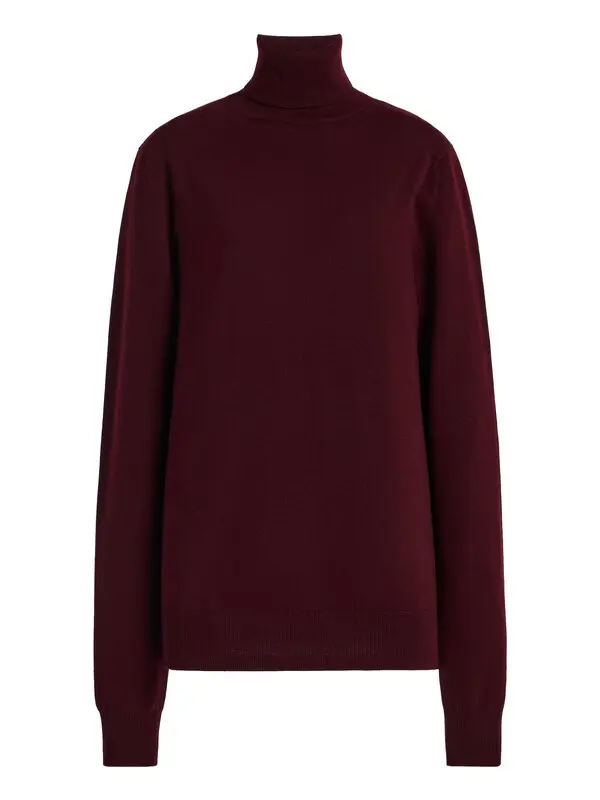 THE FRANKIE SHOP Eve Thin Wool Turtleneck Sweater - Burgundy
