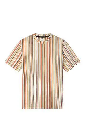 Paul Smith Painted Signature Stripe' Cotton T-shirt - Multicolour