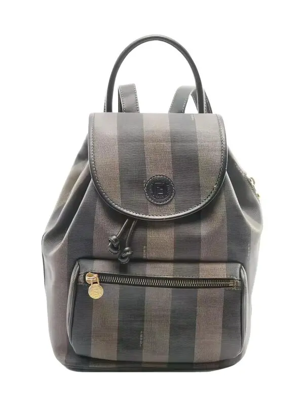 Fendi 2000s Striped Backpack - Brown
