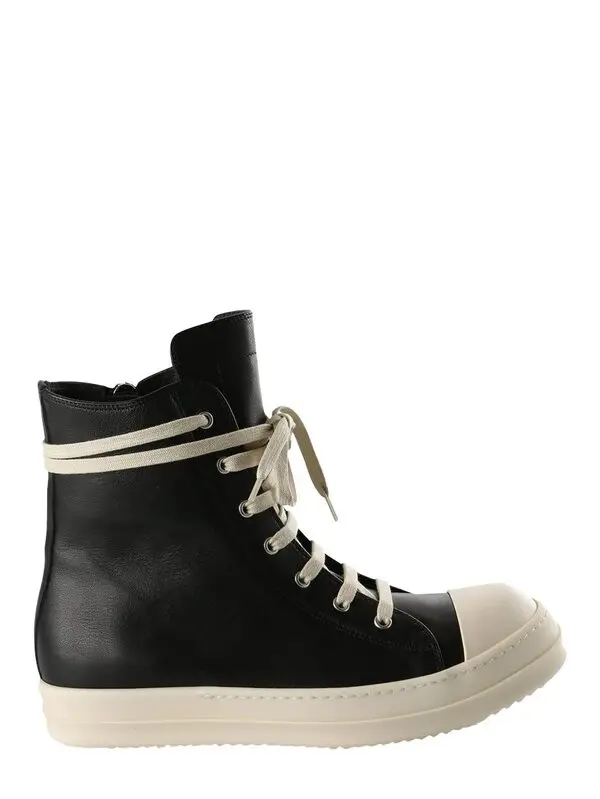 Rick Owens Leather High-top Sneakers - Black