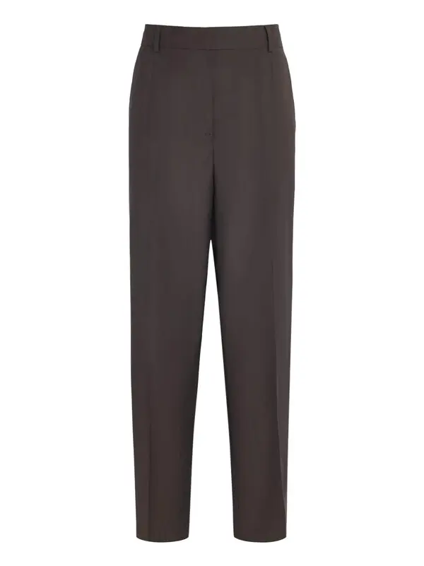 TOTEME Wool Pleated Trousers - Brown