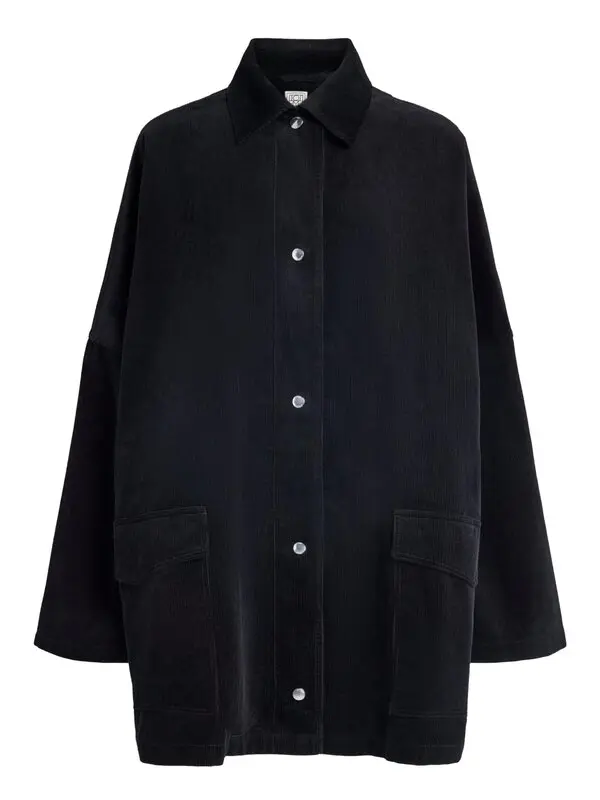 TOTEME Organic Cotton Corduroy Overshirt - Black