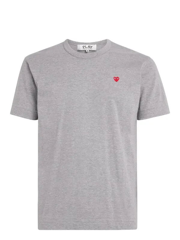 Play Comme Des Garcon Cotton Mini Heart Logo T-shirt - Grey
