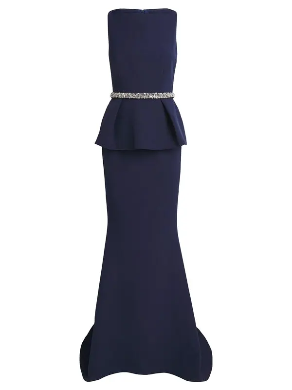 Safiyaa Crystal-embellished Carter Gown - Navy