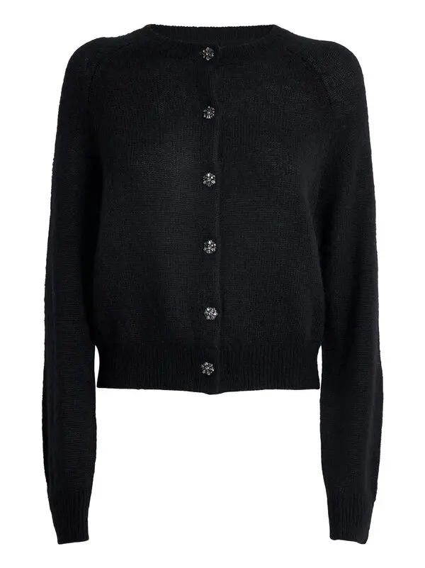 DÔEN Crystal-button Petra Cardigan - Black