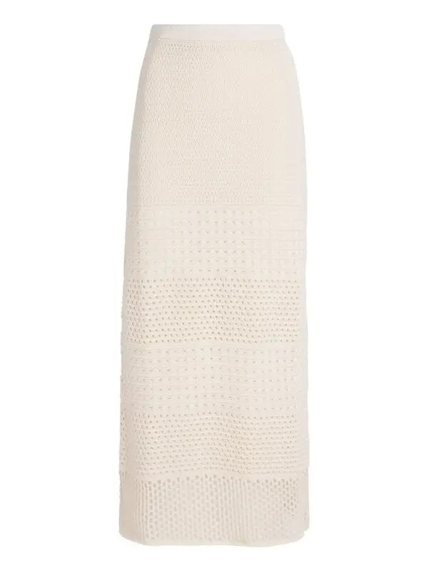 Escvdo Crochet Amada Maxi Skirt - White