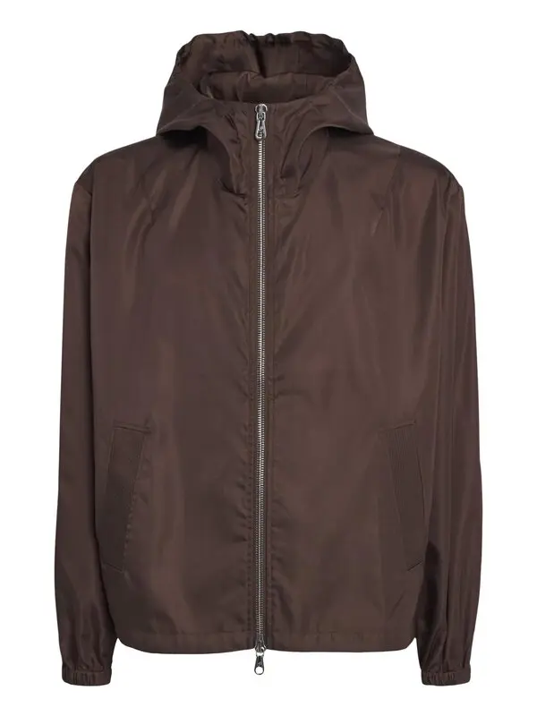 COLE BUXTON Gabardine Windbreaker Jacket - Brown