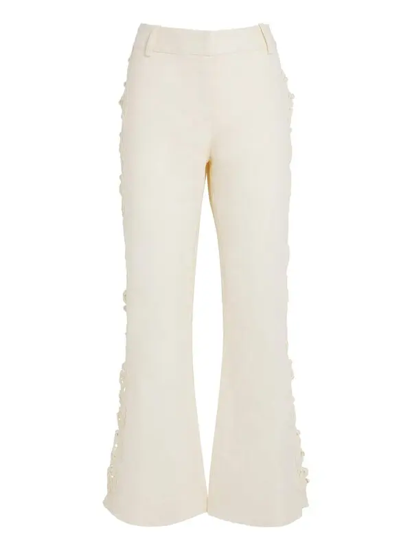 Zimmermann Linen Flared Trousers - Ivory