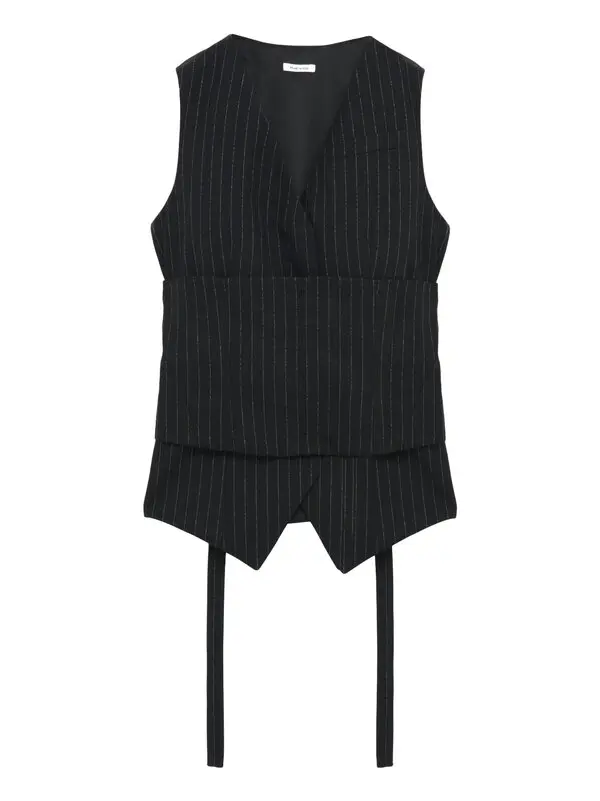 Alexander McQueen Wool Pinstripe Waistcoat - Black