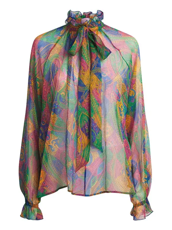 Etro Silk Paisley Blouse - Beige