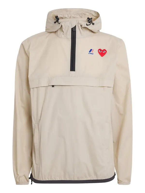 Play Comme Des Garcon X K-way Water-resistant Nylon Jacket - Beige