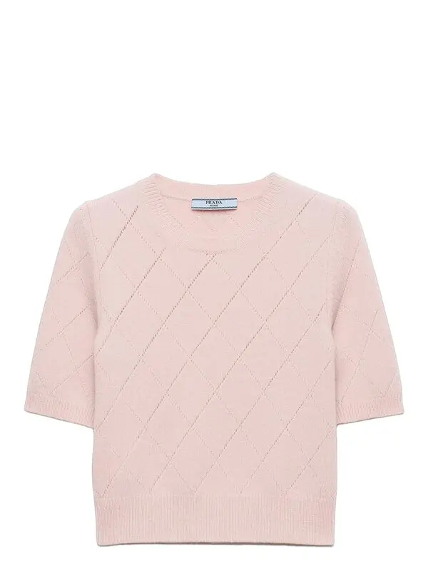 Prada Short-sleeved Cashmere Sweater - Pink