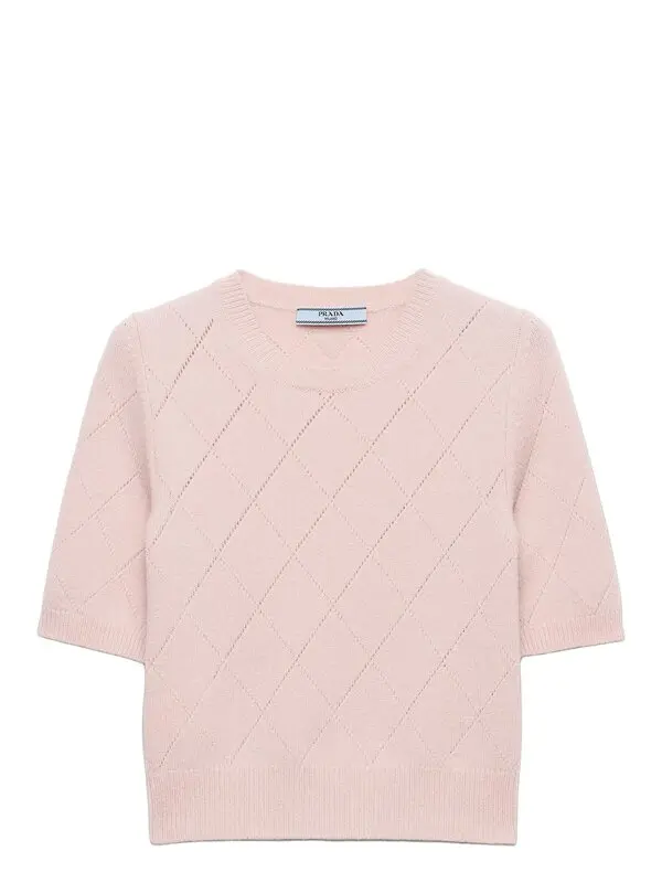 Prada Short-sleeve Cashmere Sweater - Pink