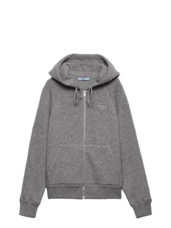 Prada Cashmere Hooded Cardigan - Grey