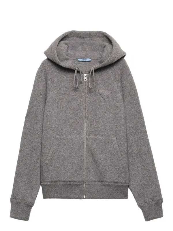 Prada Cashmere Hooded Cardigan - Grey
