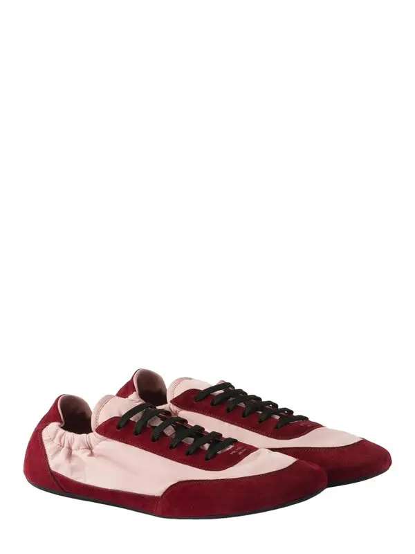Prada Re-nylon And Suede Sneakers - Pink