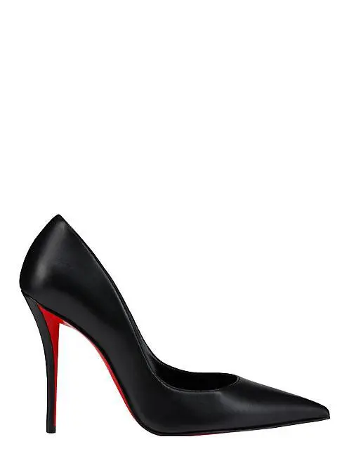 CHRISTIAN LOUBOUTIN Miss Z 100 Nappa Leather Heeled Courts - Black/lin Black