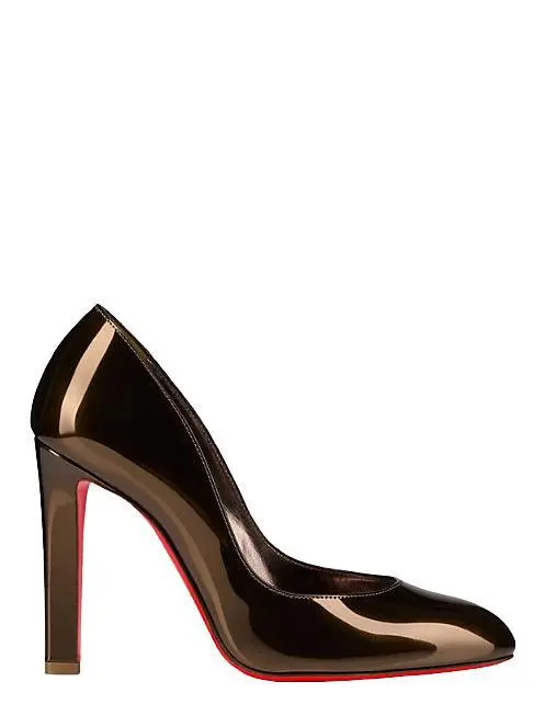 CHRISTIAN LOUBOUTIN Fannylove 100 Leather Heeled Pumps - Bronzo/lin Bronzo