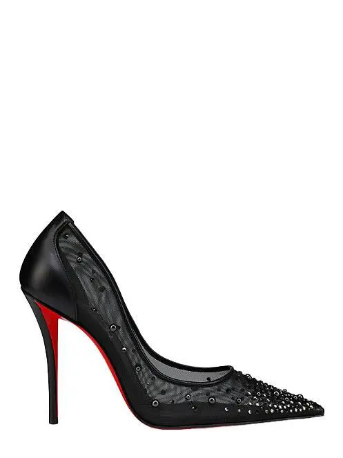 CHRISTIAN LOUBOUTIN Miss Z Degrastrass Perla Heeled Courts - Version Black/lin Bl