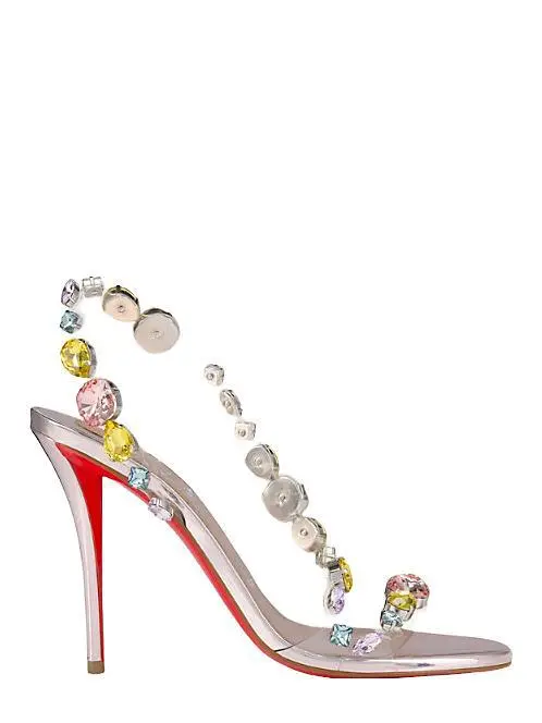 CHRISTIAN LOUBOUTIN Rosa Z Jewel 100 Heeled Sandals - Vers Leche/lin Leche