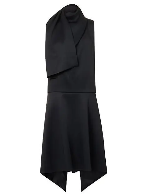 Khaite Loell Draped Woven Midi Dress - Black