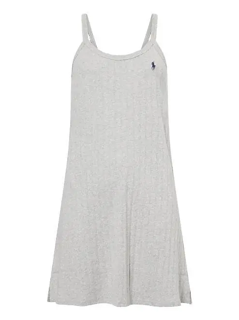 Polo Ralph Lauren Pointelle Cotton-jersey Cami Slip Dress - Heather Grey
