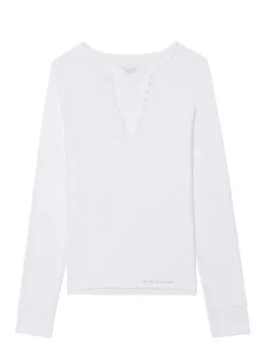 Zadig&Voltaire Long-sleeved Cotton-jersey T-shirt - White