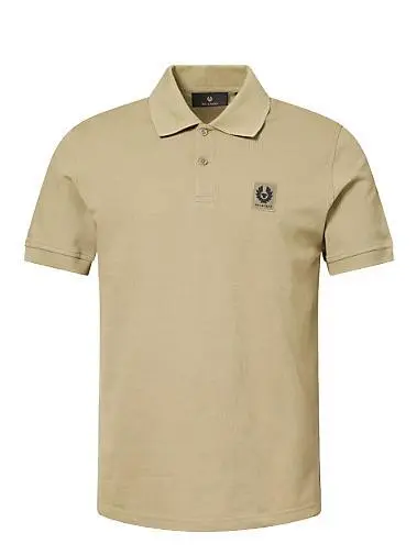 Belstaff Regular-fit Logo-patch Cotton Polo Shirt - Fatigue Green