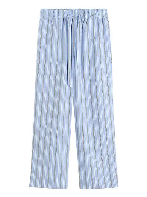 TEKLA Striped Cotton-poplin Pyjama Bottoms - Stave Stripes