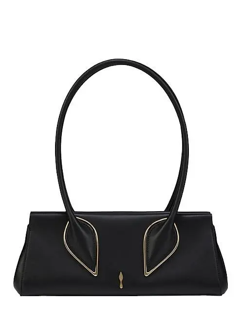 CHRISTIAN LOUBOUTIN Venus Baguette Leather Shoulder Bag - Black
