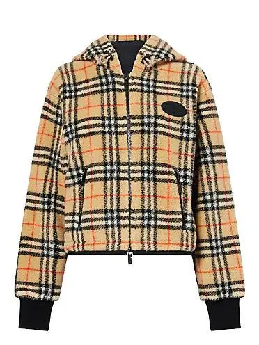 Burberry Fiona Hooded Wool-blend Jacket - Sand Ip Check