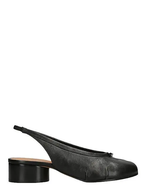 MAISON MARGIELA Tabi Ballerina 30 Leather Slingbacks - Black
