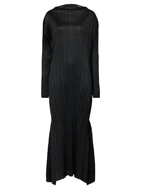 Issey Miyake Long-sleeve Knit Midi Dress - Black