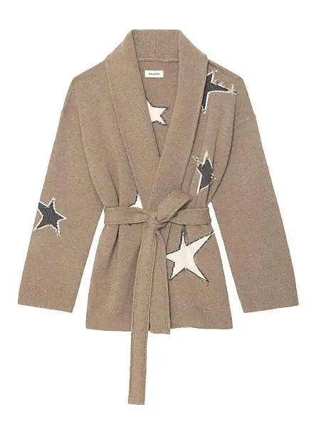 Zadig&Voltaire Star-pattern Wool And Cashmere Jacket - Latte