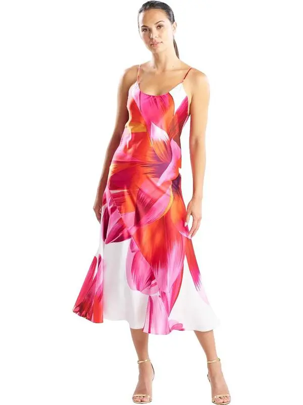 Natori Palau Printed Charmeuse Slip Dress - Pink / White