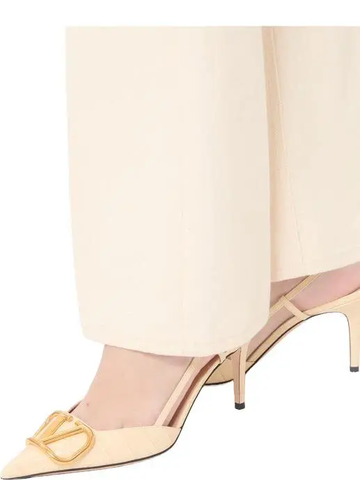 Valentino Garavani Vlogo Signature Slingback Pumps - Natural