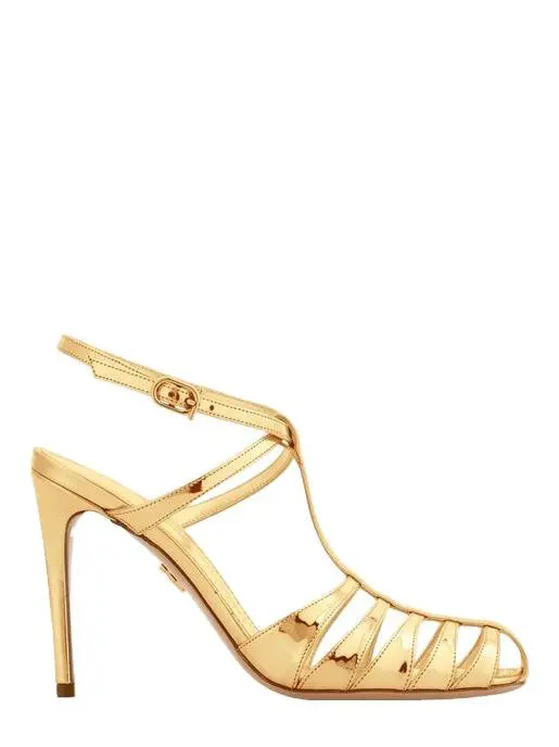 FERRAGAMO Cage Stiletto Sandal - Gold