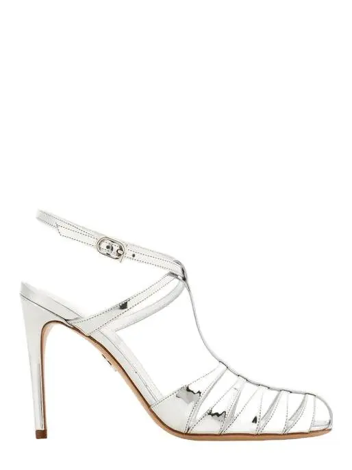 FERRAGAMO Cage Stiletto Sandal - Silver