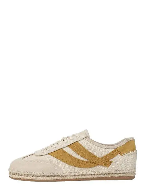 Vince Oasis Linen & Leather Espadrille Sneakers - Gold