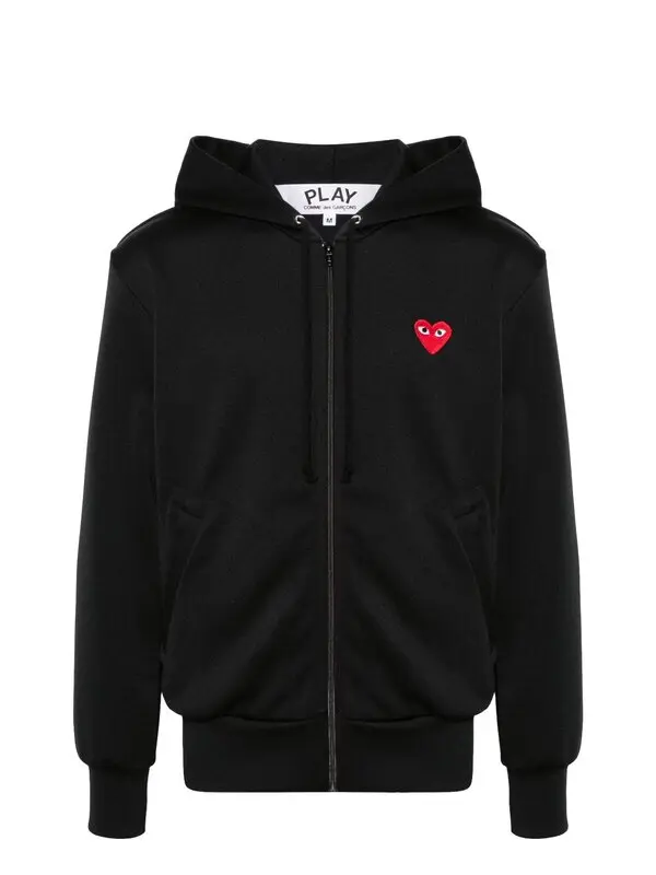 Play Comme Des Garcon Cotton Zipped Hoodie - Black