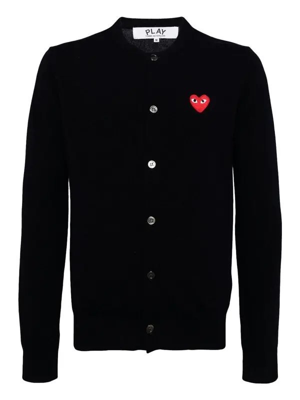 Play Comme Des Garcon Wool Cardigan - Blue