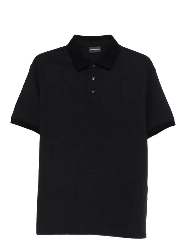 Emporio Armani Logo Cotton Polo Shirt - Blue