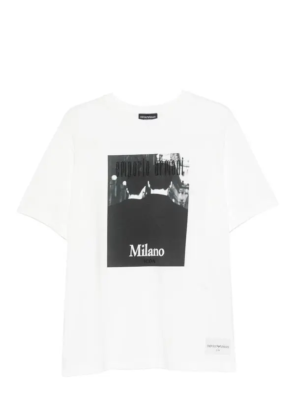 Emporio Armani Printed Cotton T-shirt - White