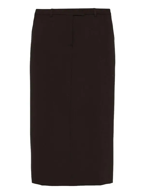 Officine Générale Long Length Wool Skirt - Brown