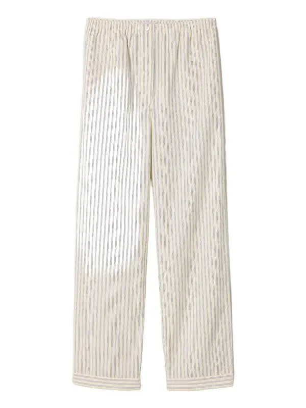 Miu Miu Striped Poplin Pajama Pants - Cream