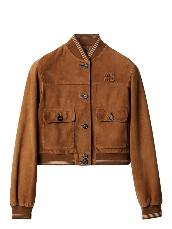 Miu Miu Suede Blouson Jacket - Cinnamon